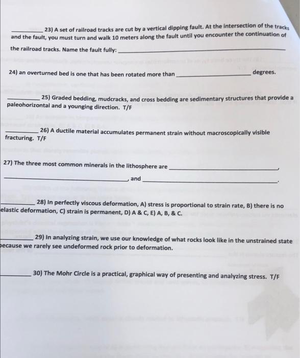 Solved 23) A set of railroad tracks are cut by a vertical | Chegg.com