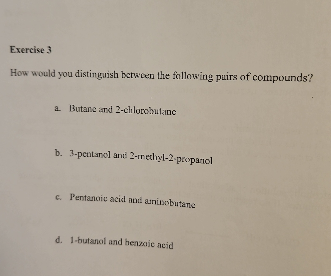Solved Exercise 3How would you distinguish between the | Chegg.com