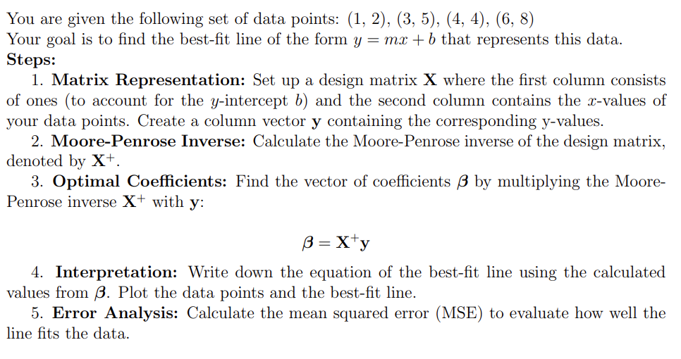 Solved You are given the following set of data points: | Chegg.com