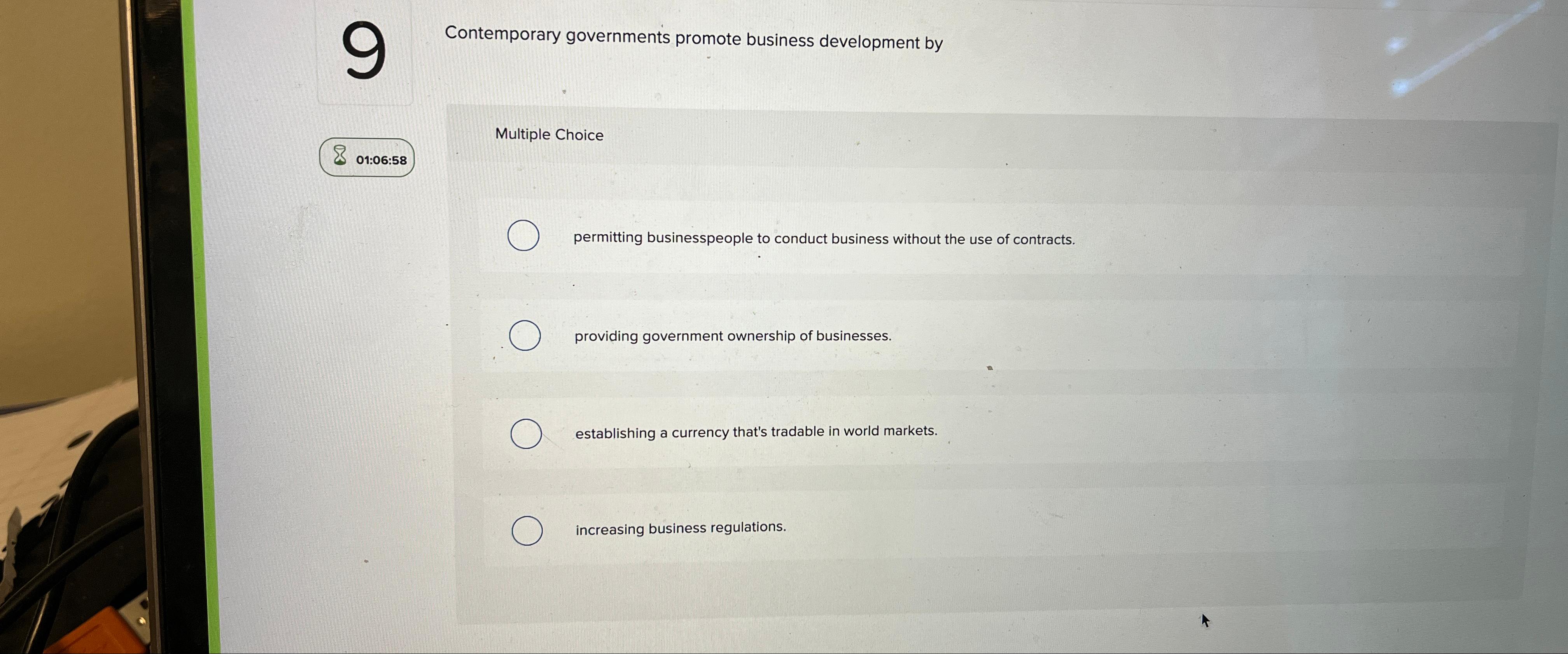 Solved Contemporary governments promote business development | Chegg.com