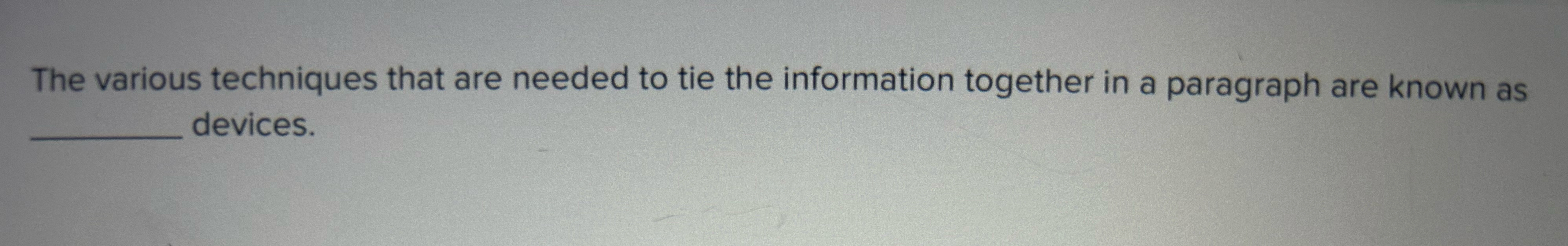 Solved The various techniques that are needed to tie the | Chegg.com