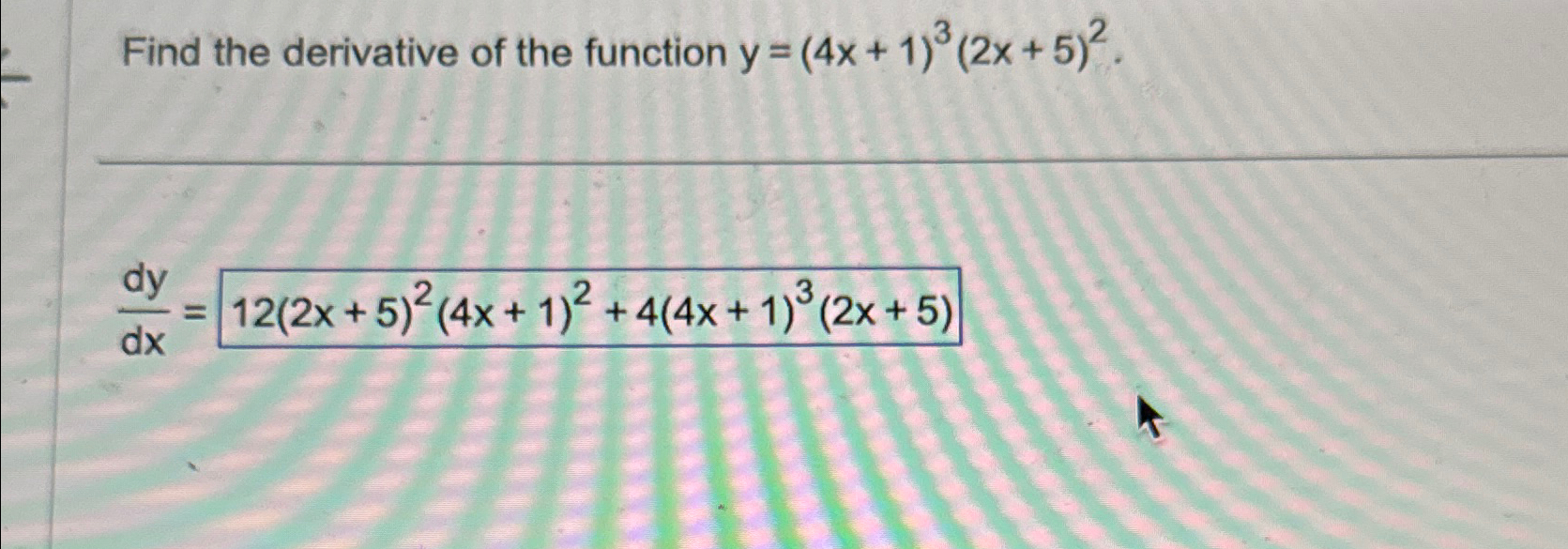 Solved Find the derivative of the function | Chegg.com