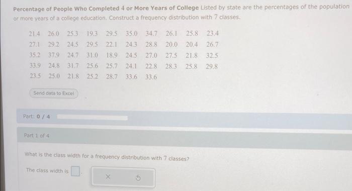 Solved Percentage of People Who Completed 4 or More Years of | Chegg.com