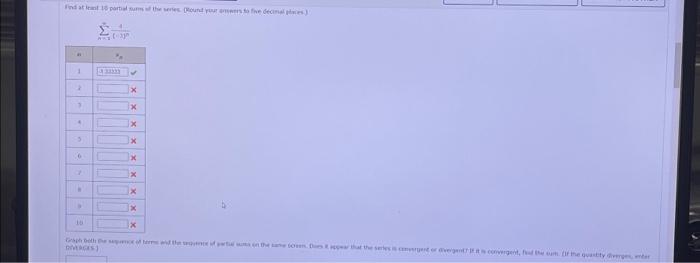Solved Find at least 10 partial sums of the series. (Round | Chegg.com