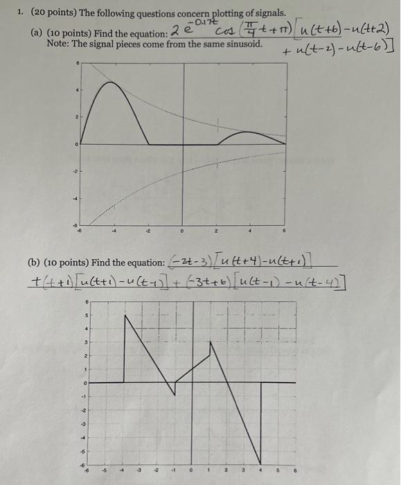 Solved 1. ( 20 points) The following questions concern | Chegg.com