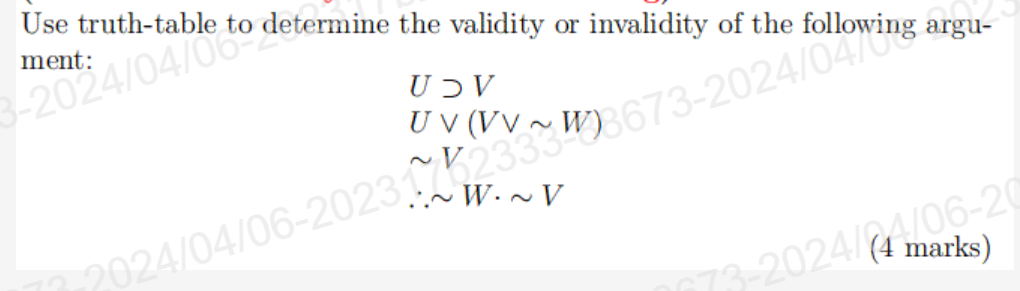 Solved Use truth-table to determine the validity or | Chegg.com