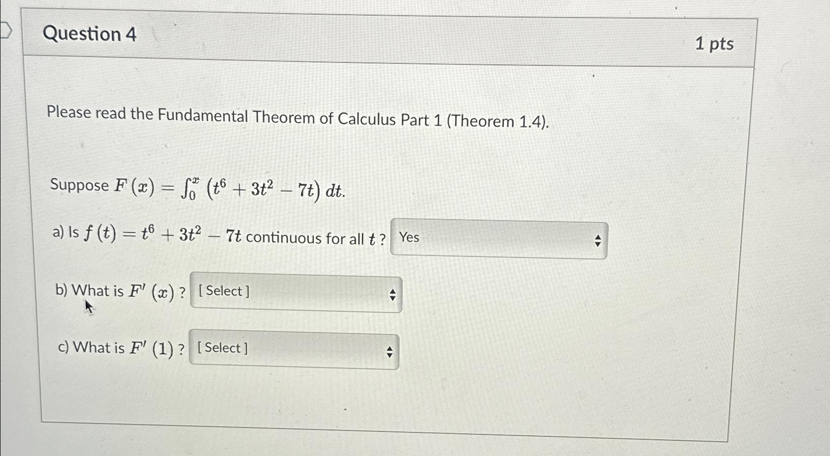Solved Question 41 ﻿ptsPlease read the Fundamental Theorem | Chegg.com