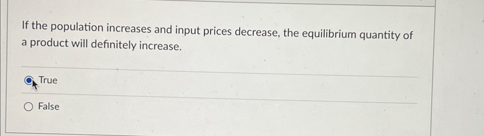 Solved If the population increases and input prices | Chegg.com