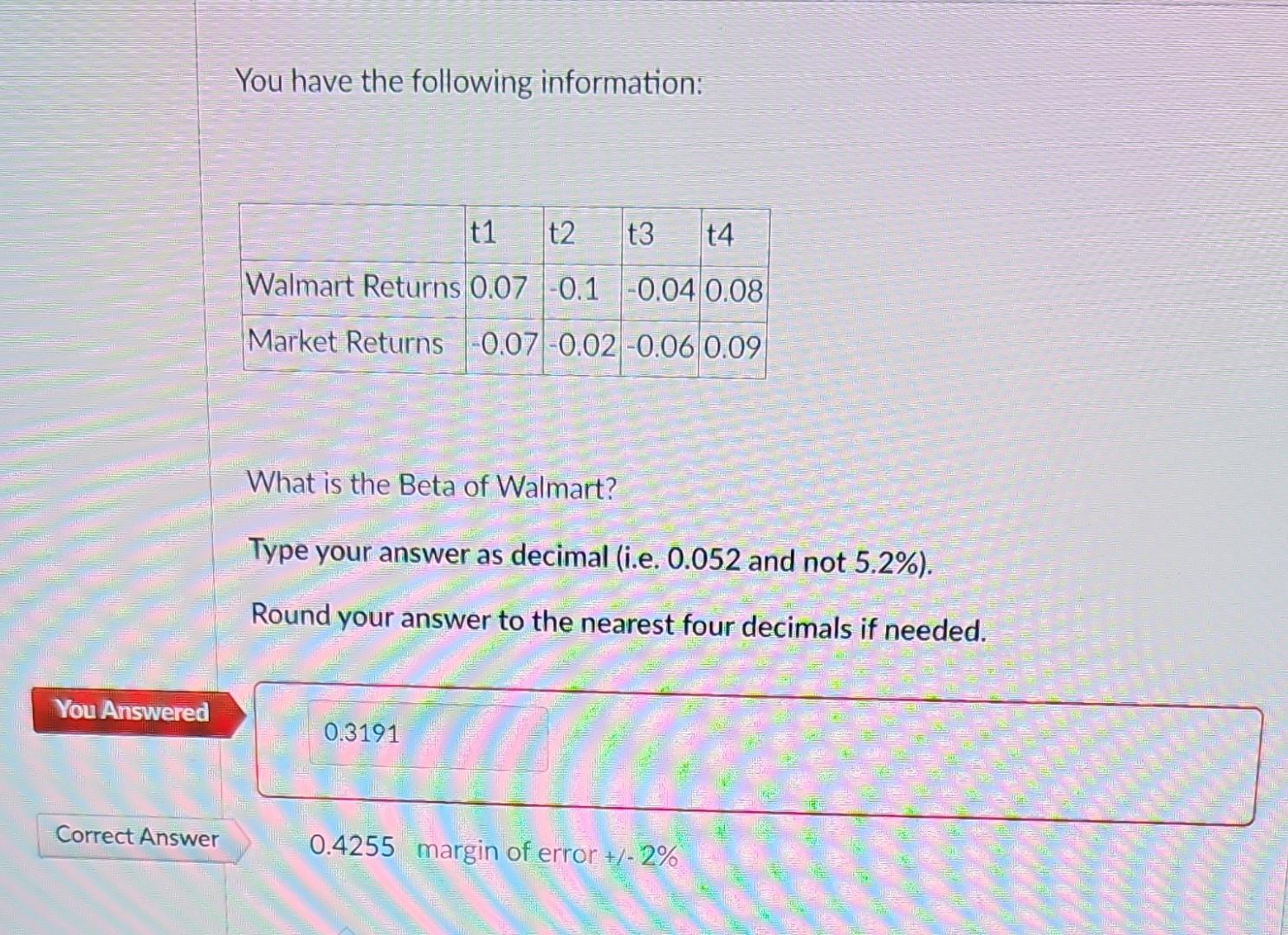 Solved You have the following information: What is the Beta | Chegg.com