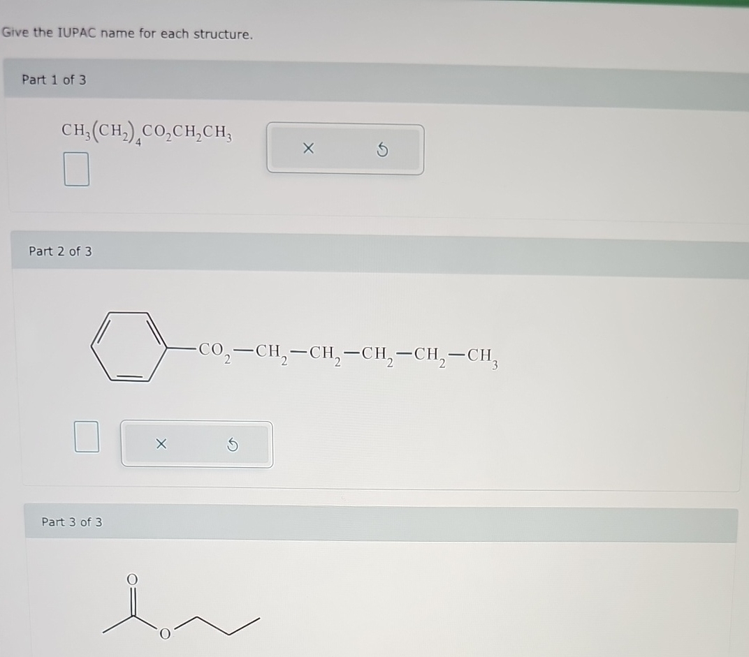Solved Give the IUPAC name for each structure.Part 1 ﻿of | Chegg.com