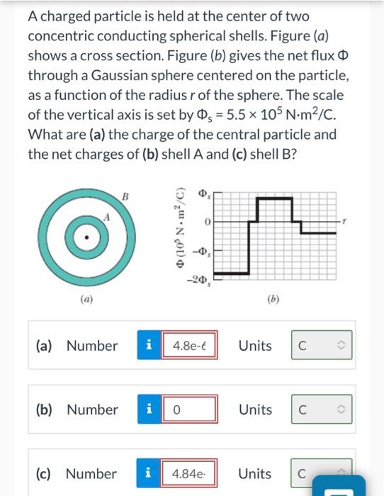 Solved A charged particle is held at the center of two | Chegg.com