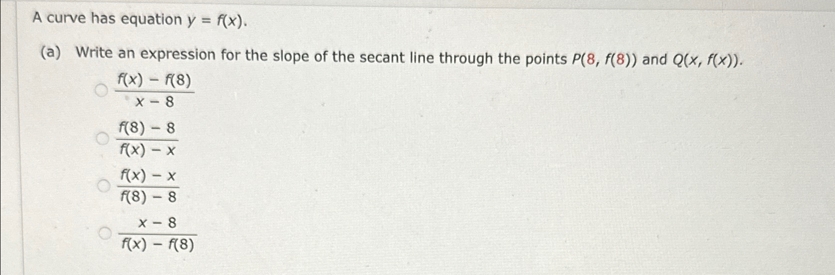 Solved A curve has equation y=f(x).(a) ﻿Write an expression | Chegg.com