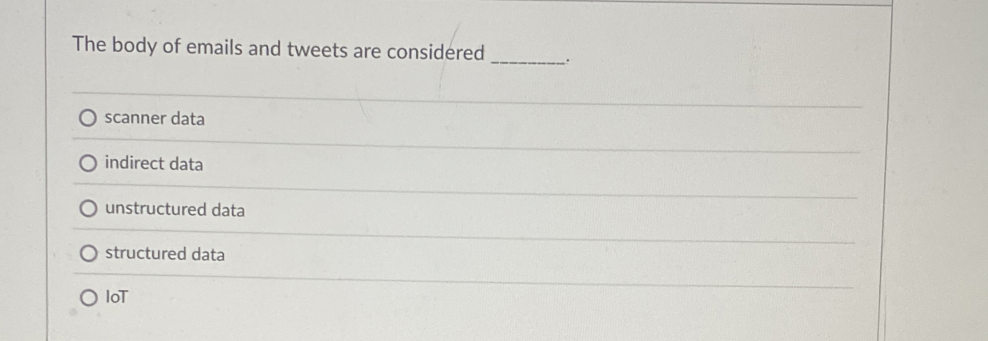 Solved The body of emails and tweets are consideredscanner | Chegg.com