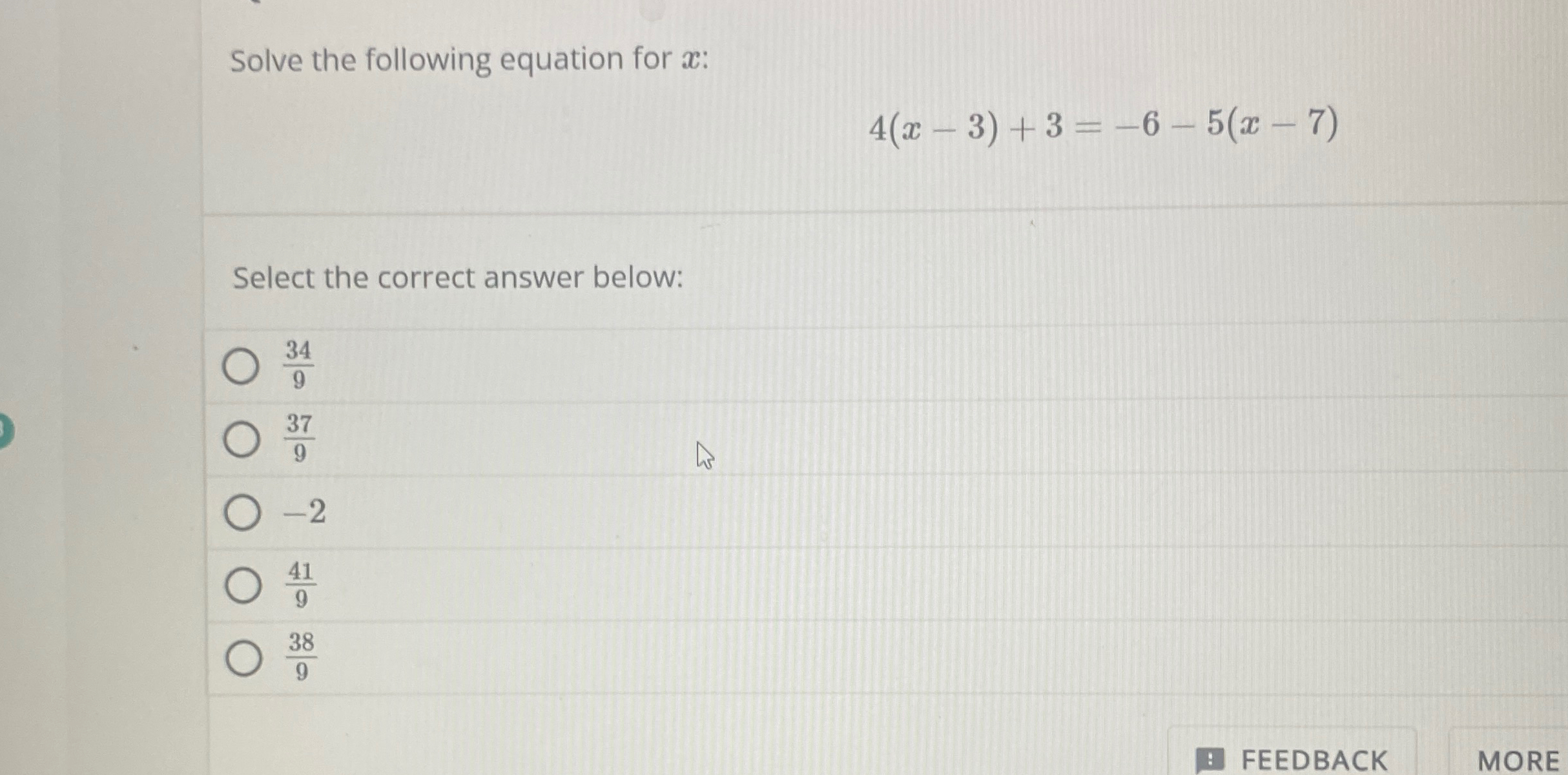 Solved Solve the following equation for x | Chegg.com