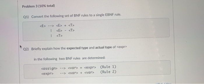 Solved Problem 3 (10% total) Q1) Convert the following set | Chegg.com