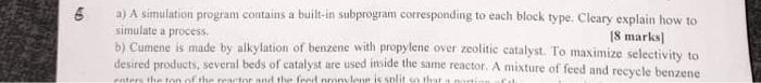 Solved A simulation program contains a built-in subprogram | Chegg.com