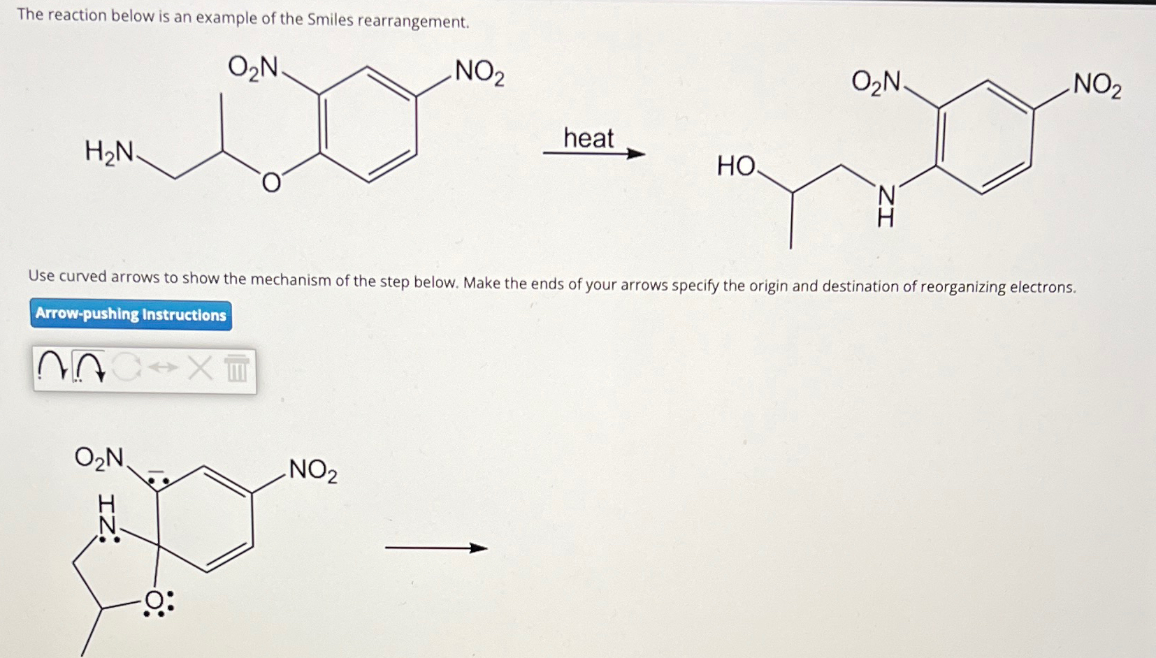 Solved The reaction below is an example of the Smiles | Chegg.com