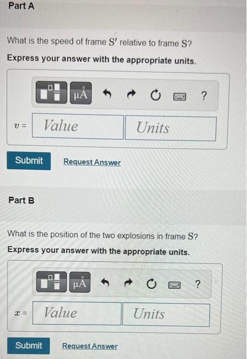 Solved A firecracker explodes in reference frame S at t 2.0 | Chegg.com