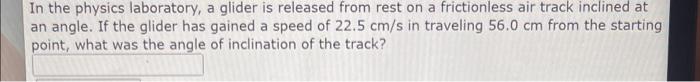 Solved In the physics laboratory, a glider is released from | Chegg.com