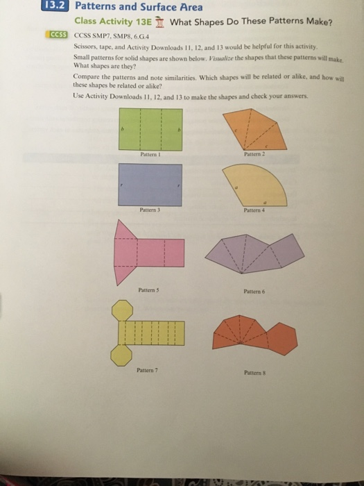 Solved 13.2 Patterns and Surface Area Class Activity 13E | Chegg.com