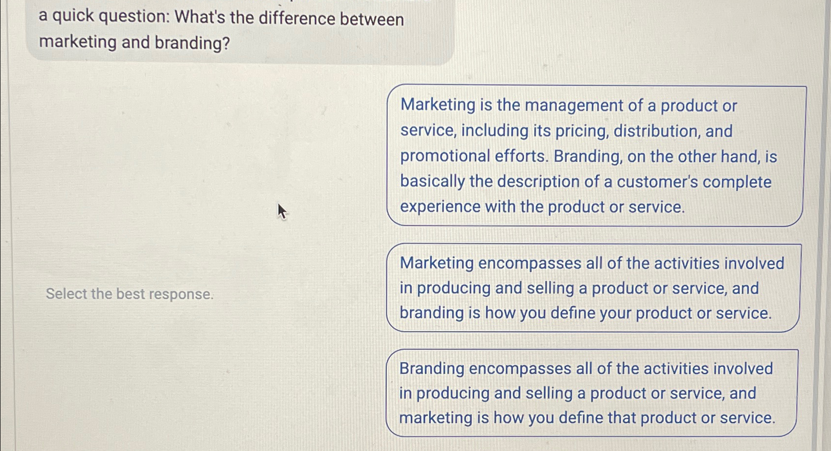 Solved a quick question: What's the difference between | Chegg.com