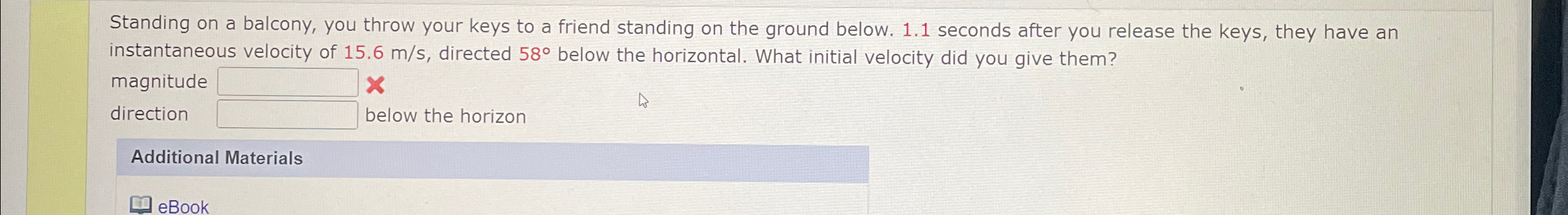 Solved Standing on a balcony, you throw your keys to a | Chegg.com