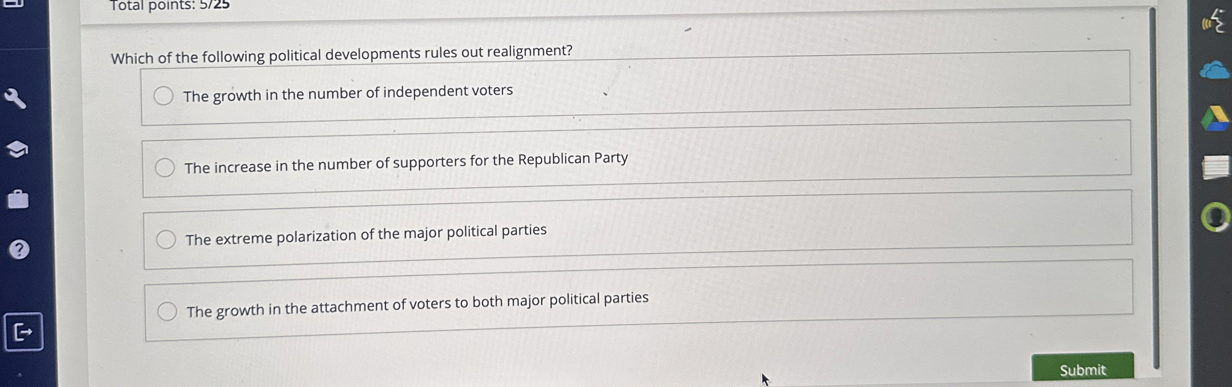 Solved Total points: 525Which of the following political | Chegg.com