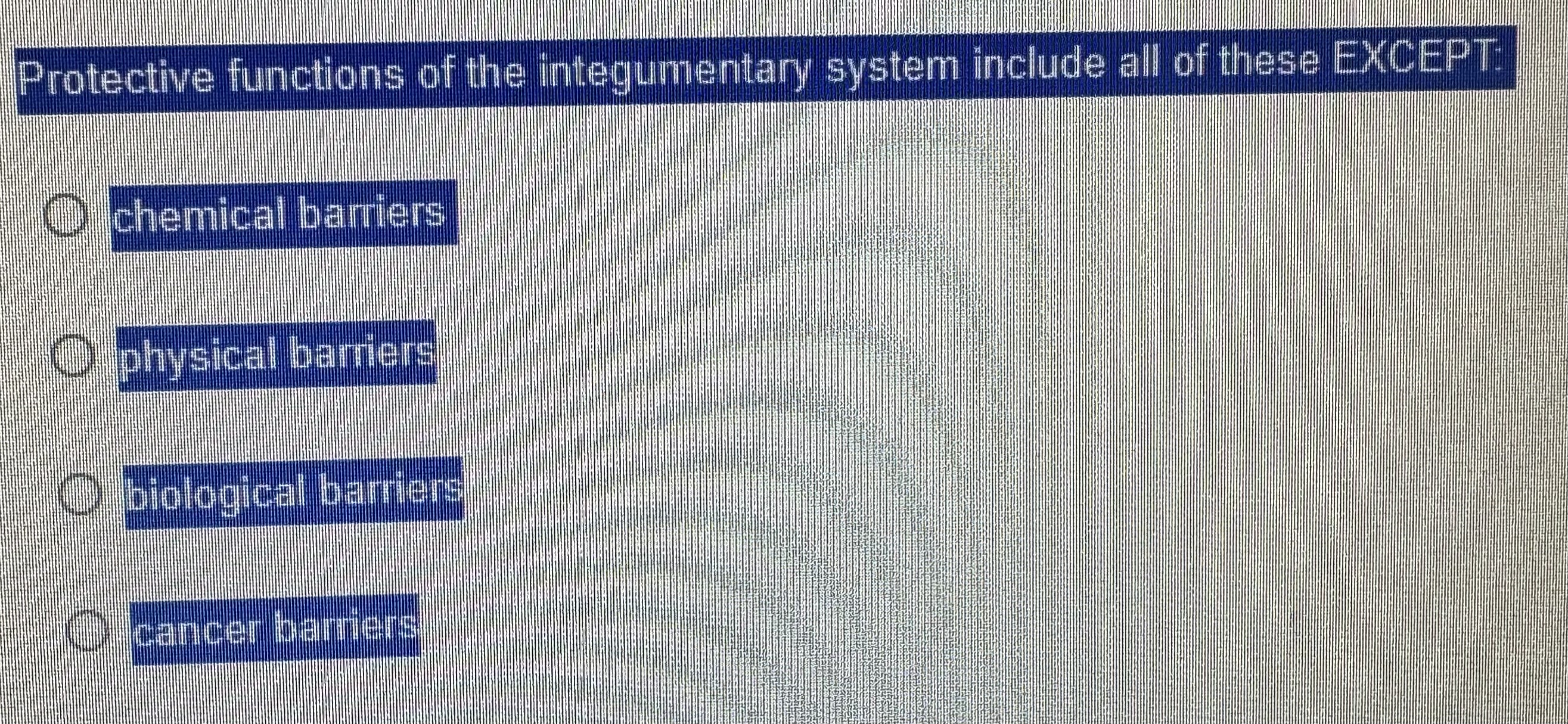 Solved Protective functions of the integumentary system | Chegg.com