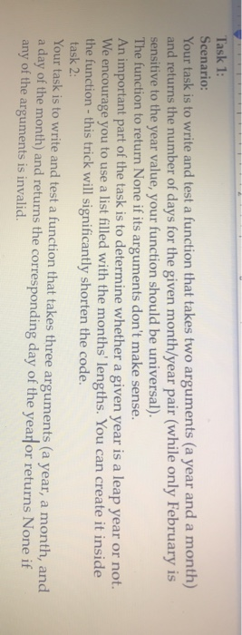 Solved Task 1: Scenario: Your task is to write and test a | Chegg.com