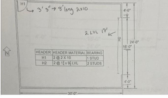 Solved Determine the materials needed for the headers of the | Chegg.com