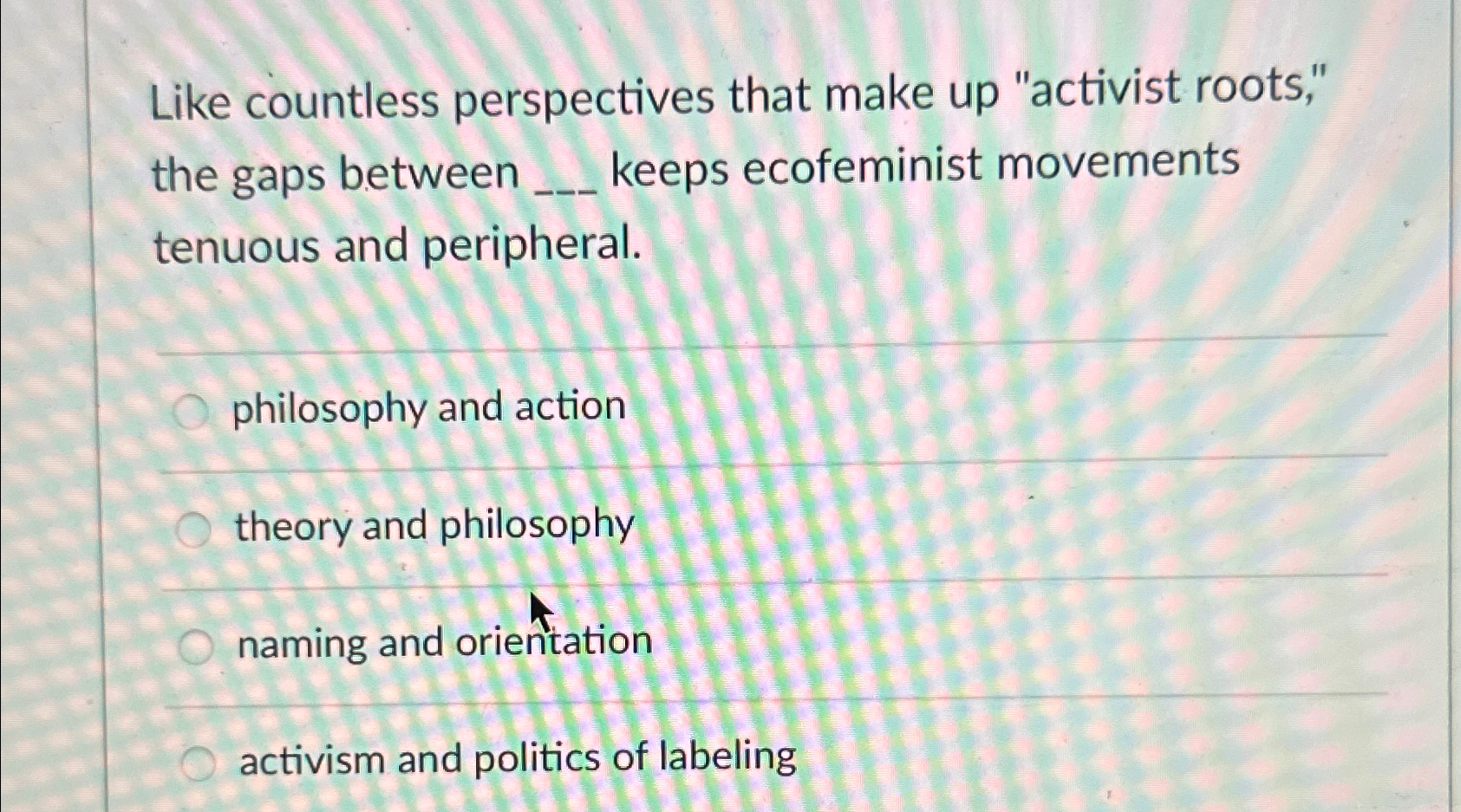 Solved Like countless perspectives that make up "activist | Chegg.com