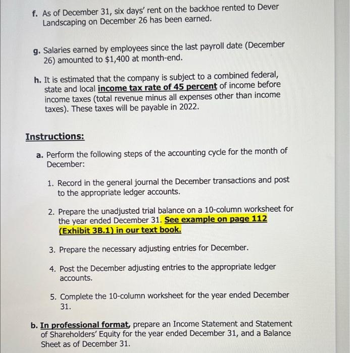 Solved A COMPREHENSIVE ACCOUNTING CYCLE PROBLEM On December | Chegg.com