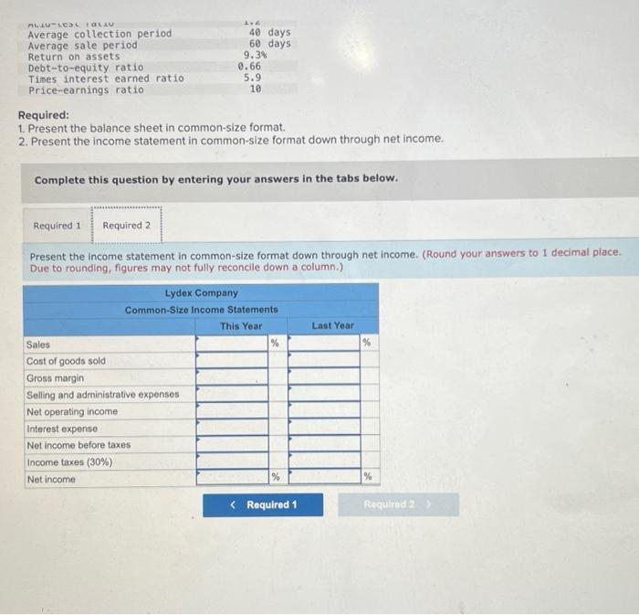 Solved Problem 14-16 (Algo) Common-Size Financial Statements | Chegg.com