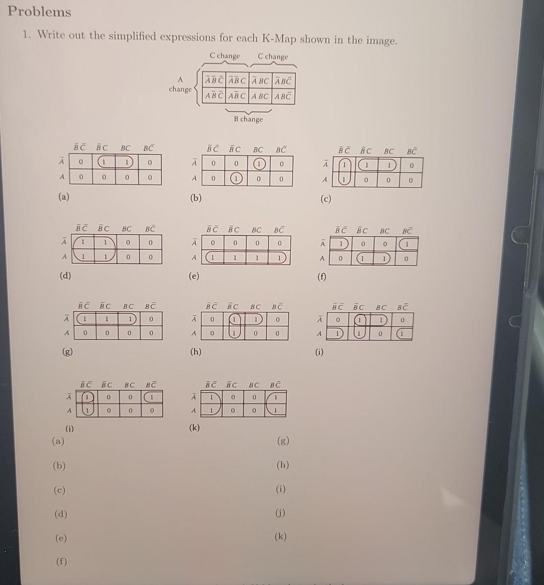Solved 1. Write out the simplified expressions for each | Chegg.com