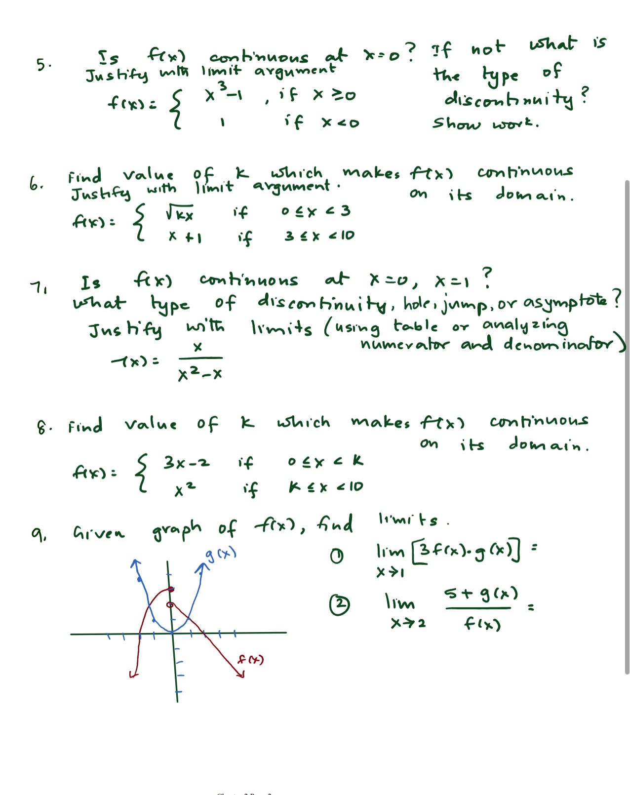 Solved 5.Is f(x) ﻿continuous at x=0 ? ﻿If not what is | Chegg.com