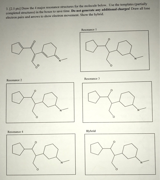 Solved 3. [2.5 pts) Draw the 4 major resonance structures | Chegg.com