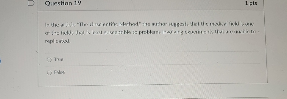 Solved Question 191 ﻿ptsIn the article "The Unscientific | Chegg.com