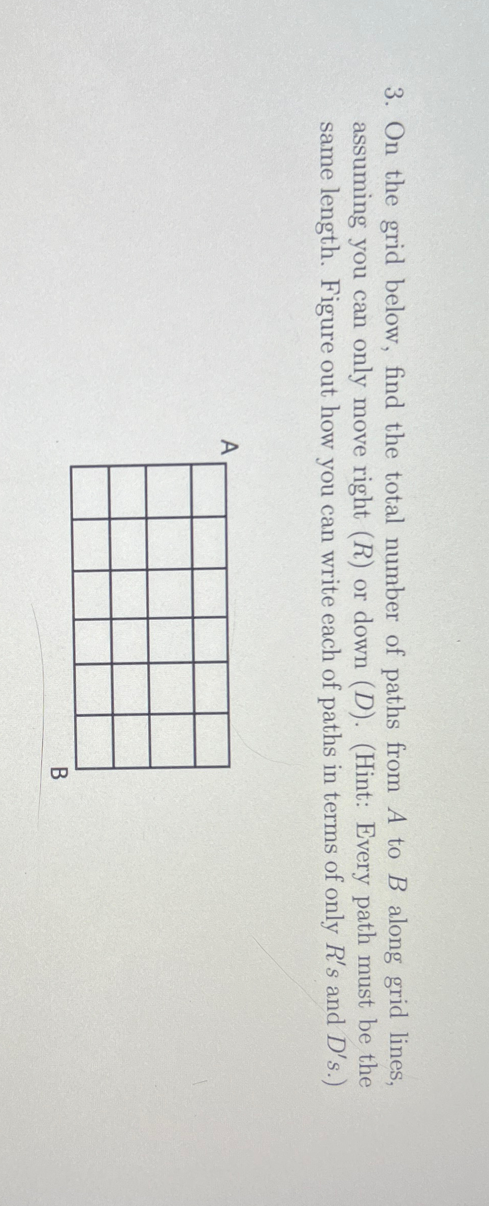 Solved On the grid below, find the total number of paths | Chegg.com