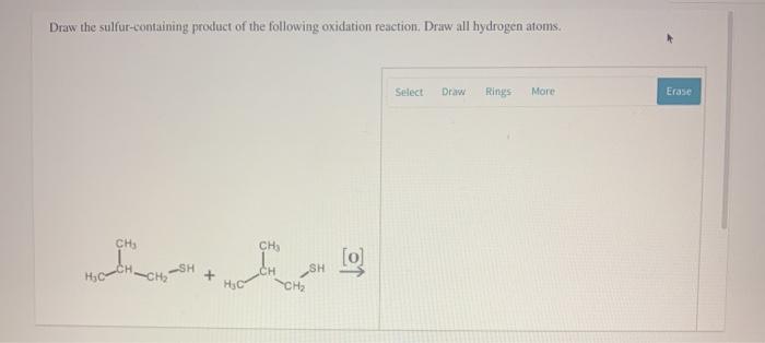Solved Draw the sulfur-containing product of the following | Chegg.com