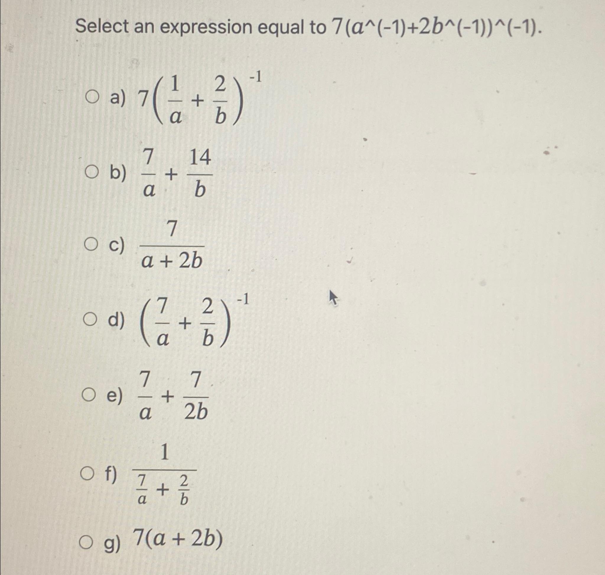 Solved Select an expression equal to | Chegg.com