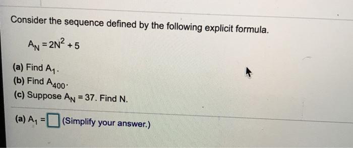 Solved Consider the sequence defined by the following | Chegg.com