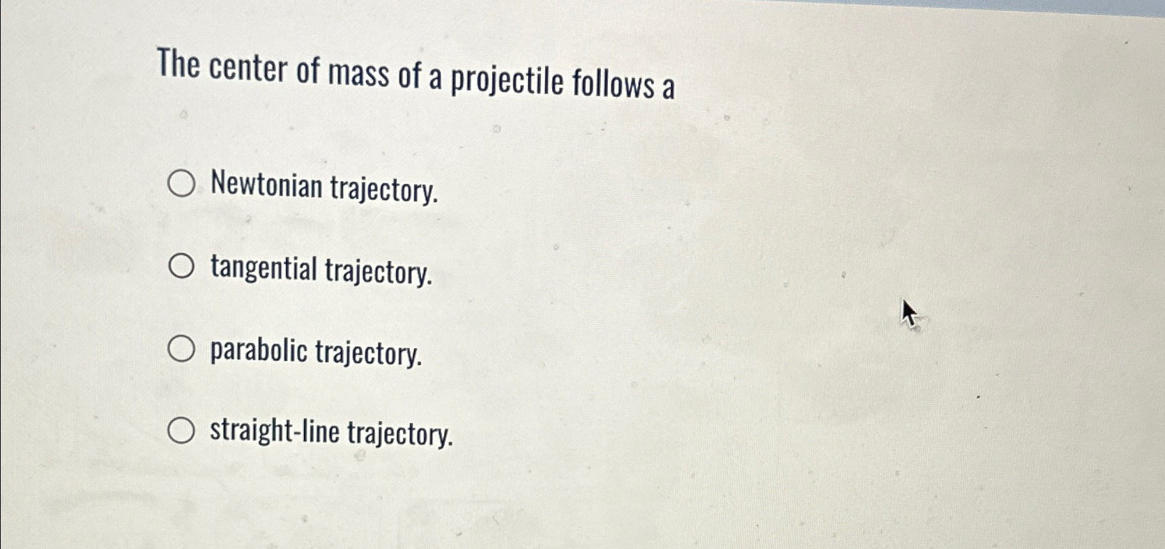 Solved The center of mass of a projectile follows aNewtonian | Chegg.com