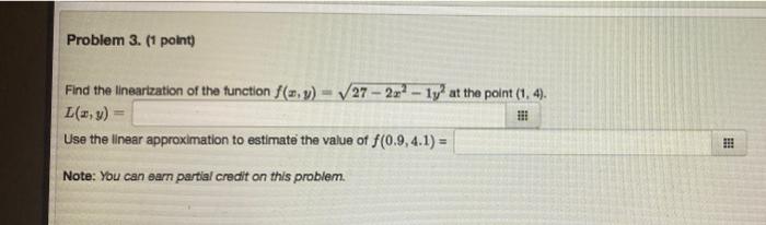 Solved Find the linearization of the function | Chegg.com