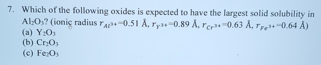 Solved Which of the following oxides is expected to have the | Chegg.com