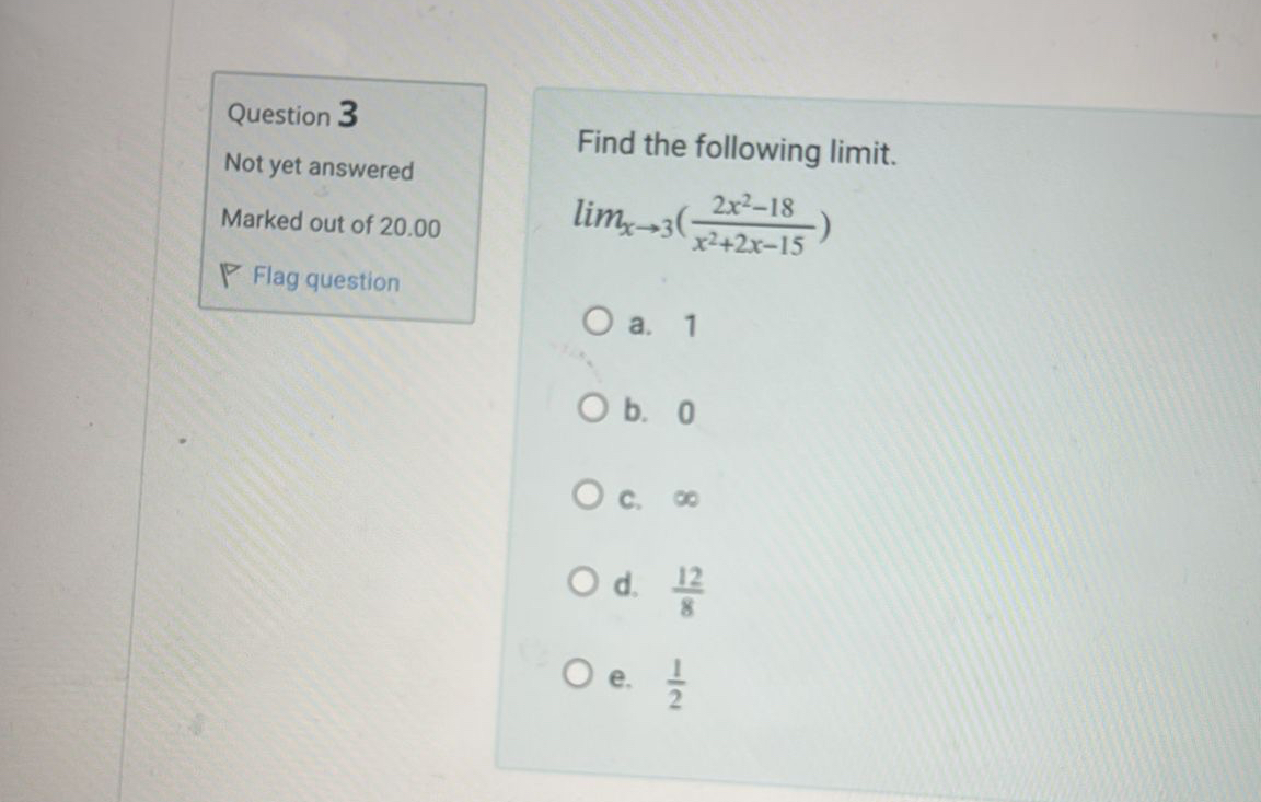 Solved Question 3Not yet answeredMarked out of 20.00Flag | Chegg.com