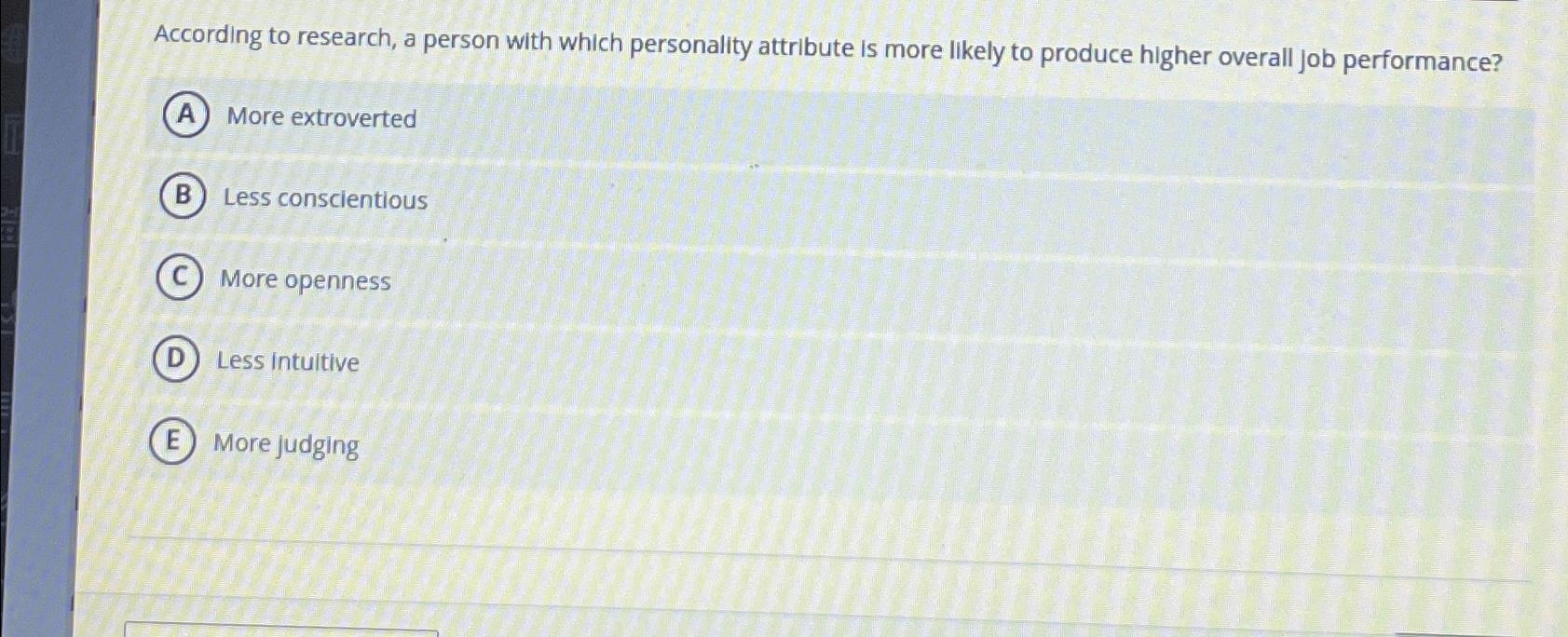 Solved According to research, a person with which | Chegg.com