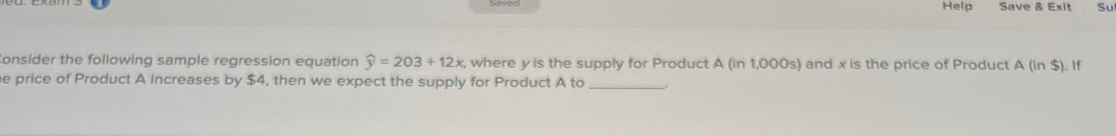 Solved onsider the following sample regression equation | Chegg.com