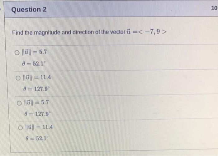 Solved Find the magnitude and direction of the vector | Chegg.com