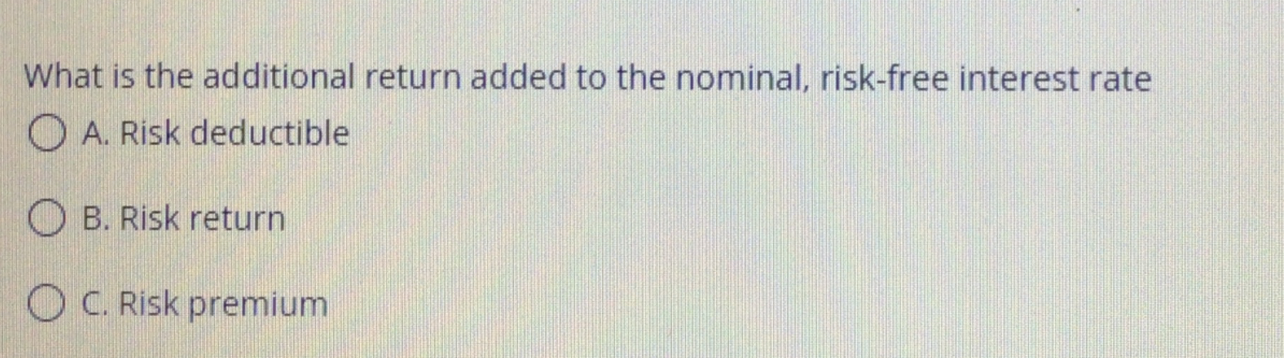 Solved What is the additional return added to the nominal, | Chegg.com