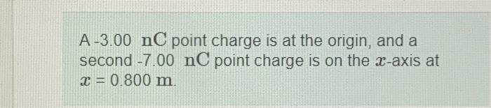 Solved A-3.00 nC point charge is at the origin, and a second | Chegg.com